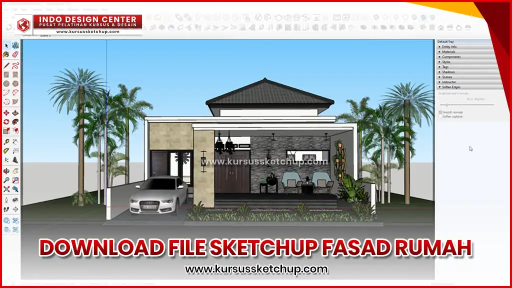 Download File SketchUp Desain Fasad Rumah Kode 01 - Kursus SketchUp ...