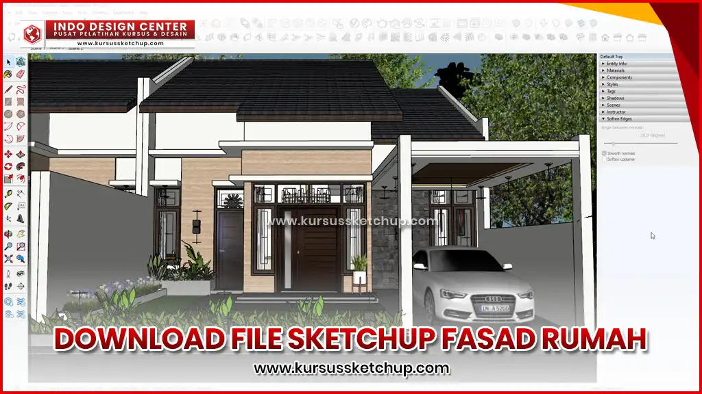 Download File SketchUp Desain Fasad Rumah Kode 02 - Kursus SketchUp ...