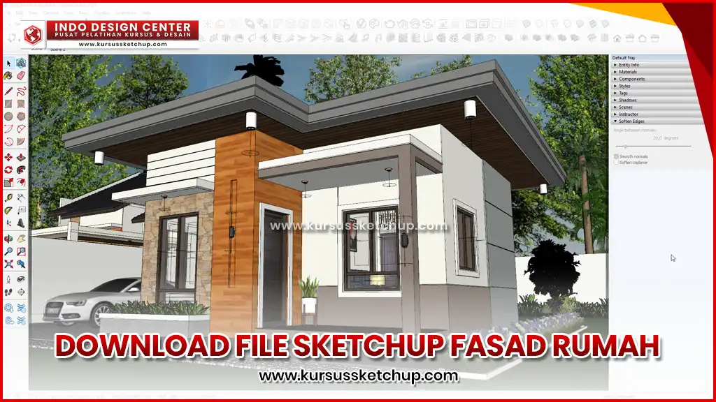 Download File SketchUp Desain Fasad Rumah Kode 03 - Kursus SketchUp ...