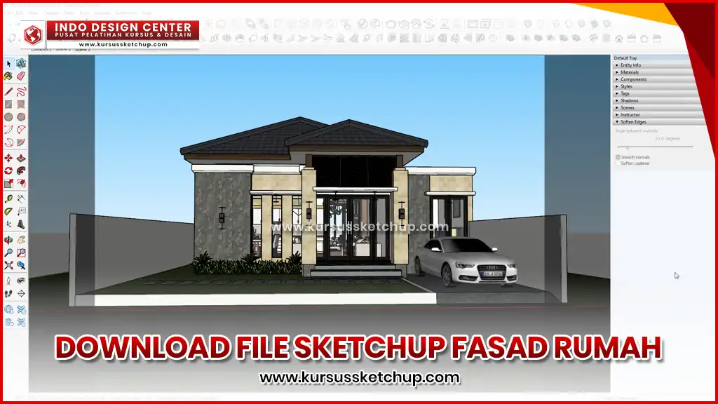 Download File SketchUp Desain Fasad Rumah Kode 04 - Kursus SketchUp ...