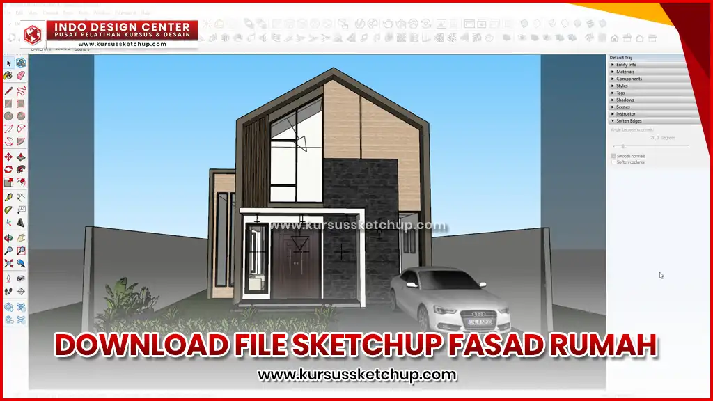 Download File SketchUp Desain Fasad Rumah Kode 06 - Kursus SketchUp ...