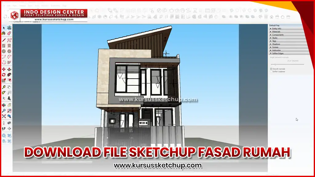 Download File SketchUp Desain Fasad Rumah Kode 09 - Kursus SketchUp ...
